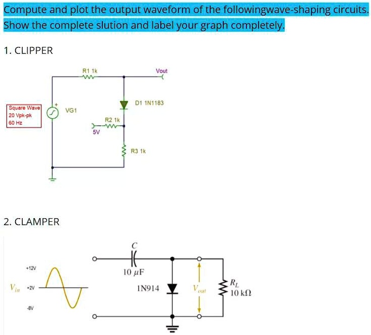 SOLVED: Can you simulate in LTSpice? Please also include a MANUAL computation and label the ...