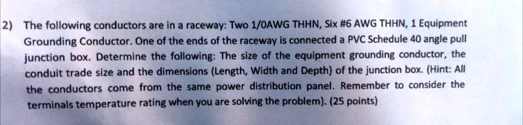 SOLVED: The following conductors are in a raceway: Two 1/0 AWG THHN ...