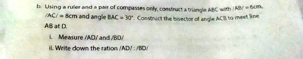 Using a ruler and a pair of compasses only, construct ABC with AB = 6cm ...