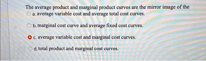 SOLVED: The average product and marginal product curves are the mirror image of the @a.average ...