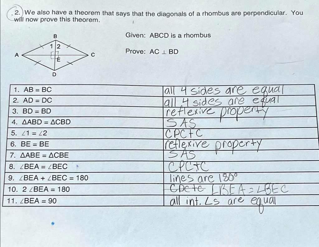 i tried to solve this is this correct we also have a theorem that says that the diagonals of a ...