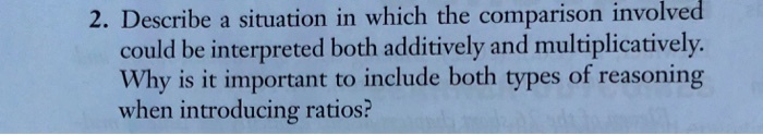 SOLVED: 2. Describe a situation in which the comparison involved could ...