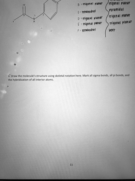 SOLVED: Trigonal planar, trigonal pyramidal, tetrahedral, trigonal ...
