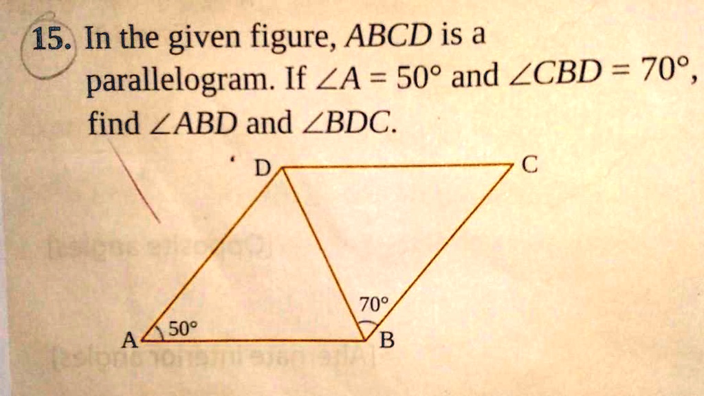 SOLVED: 'In the given figure, ABCD is a parallelogram