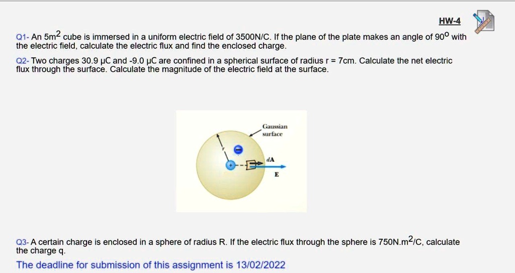 SOLVED: HW4 Q1- A 5m^2 cube is immersed in a uniform electric field of ...