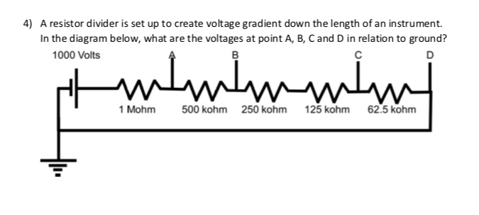 A resistor divider is set up to create voltage gradient down the length ...