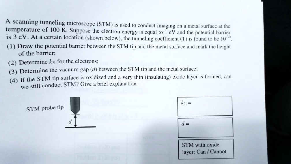A scanning tunneling microscope (STM) is used to conduct imaging on a ...