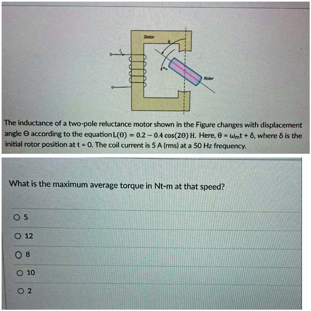 SOLVED: Texts: Angular speed = 314 rad/sec Stator The inductance of a ...