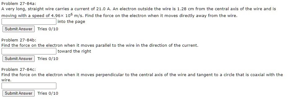 SOLVED: Problem 27-84a: very long, straight wire carries current of 21. ...