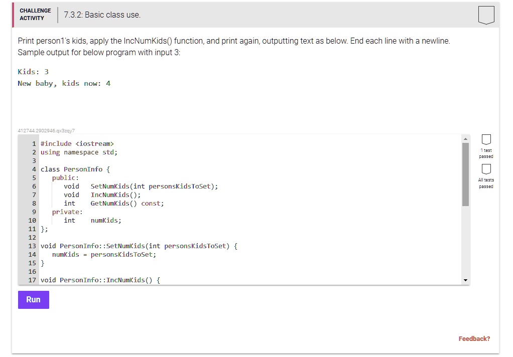challenge activity 732basic class use print person1s kidsapply the ...