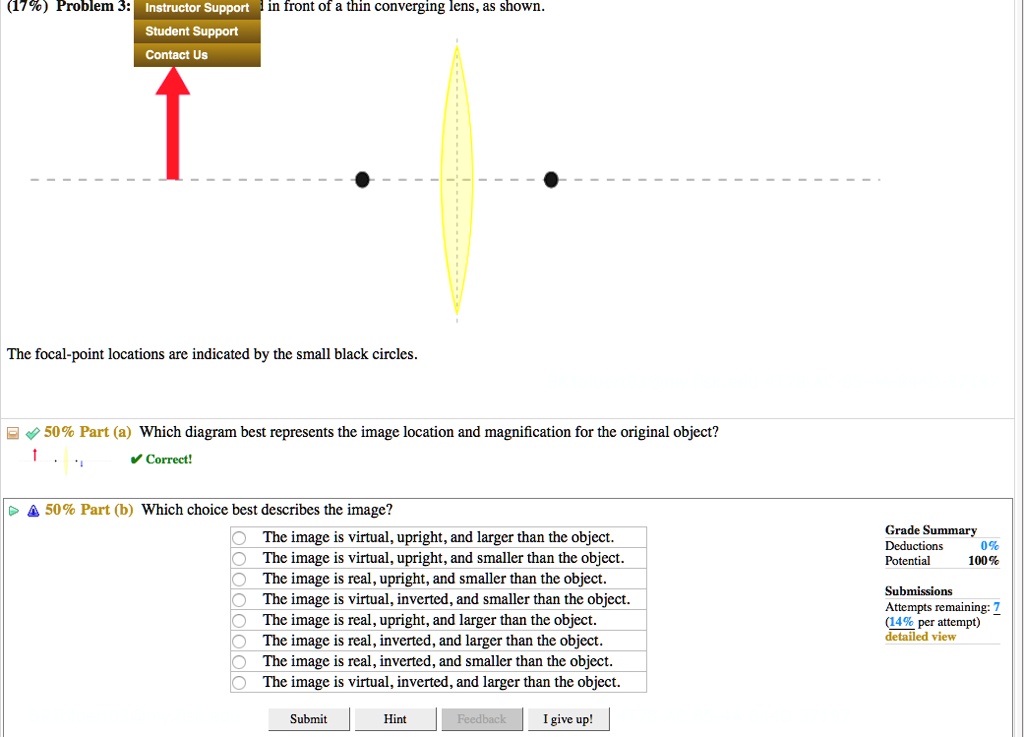 [GET ANSWER] (17%) Problem 3: Instructor Support in front of a thin ...