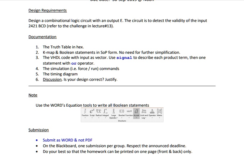 Solved Design Requirements Design A Combinational Logic Circuit With An Output E The Circuit