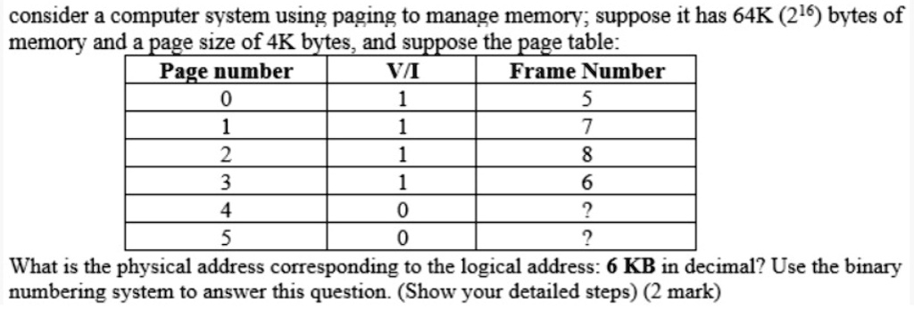 consider a computer system using paging to manage memory; suppose it ...