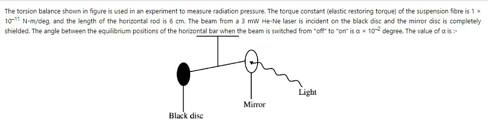 SOLVED: The torsion balance shown in figure is used in an experiment to ...