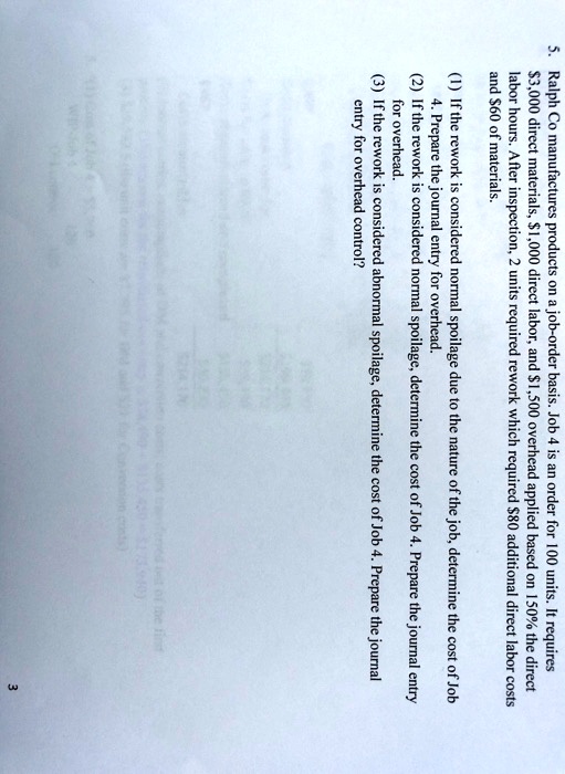 entry for overhead control for overhead 4 prepare the journal entry for ...