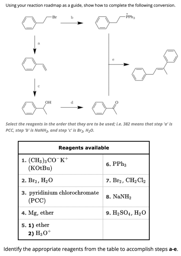 Using your reaction roadmap as a guide, show how to complete the following conversion. Identify ...