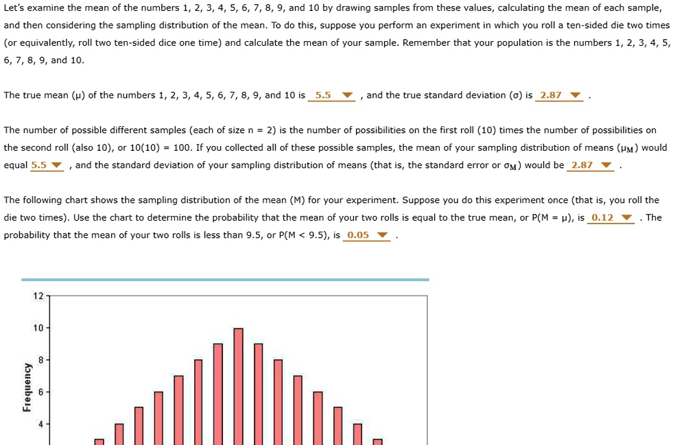 SOLVED: Let's examine the mean of the numbers 1, 2, 3, 4 5, 6 7, 8, 9 ...