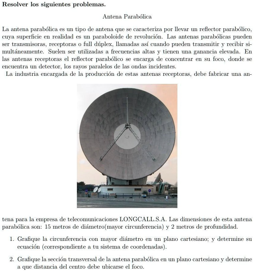 SOLVED: grafique la circunferencia con mayor diámetro en un plano ...