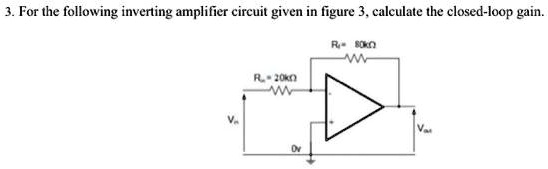 Solved For The Following Inverting Amplifier Circuit Given Calculate 5935
