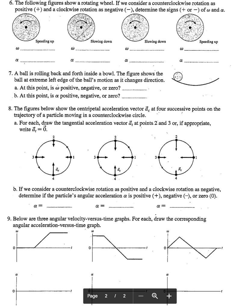6 the following figures show a rotating wheel if we consider ...