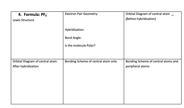 formula pfs leans stnuctuure electron pair geometry orbital diagram ...