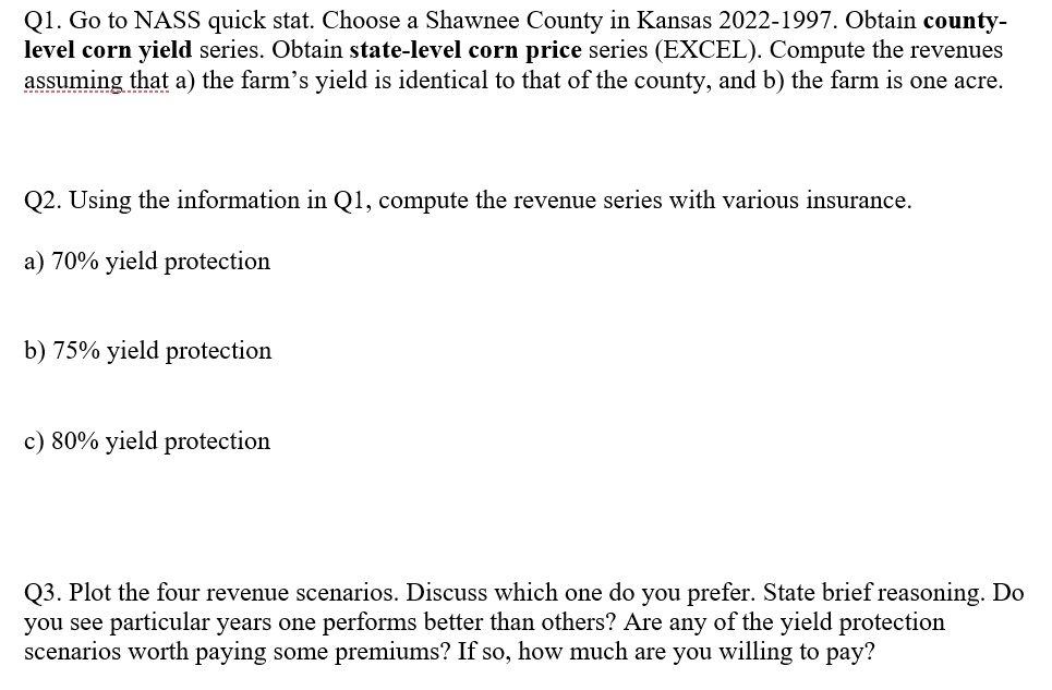 SOLVED: Q3. Plot the four revenue scenarios. Discuss which one do you ...