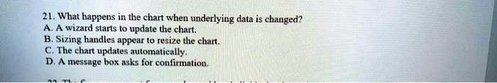 SOLVED: 21. What happens in the chart when underlying data is changed ...