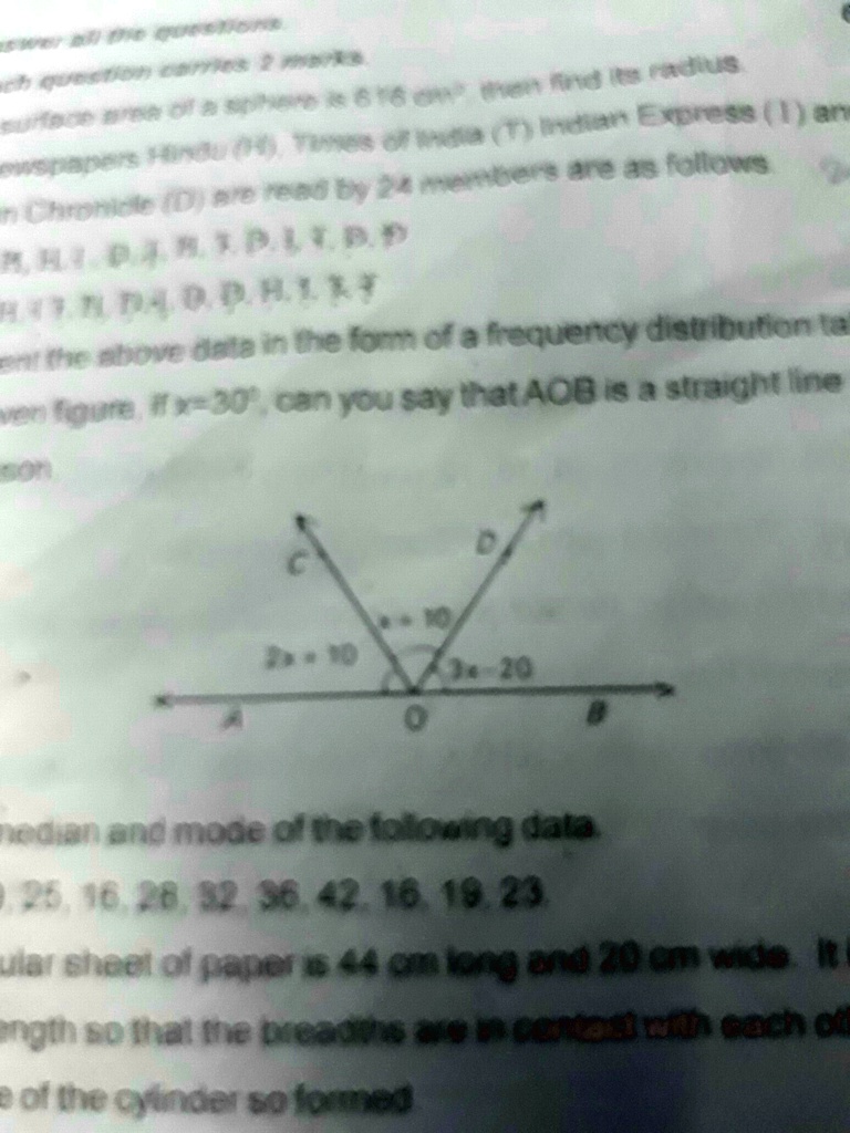 SOLVED: 'in the given figure if x =30 degrees can you say that AOB is a straight line give reason'