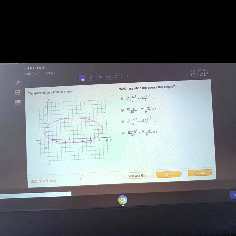 SOLVED: "the graph of an ellipse is shown. which equation represents ...
