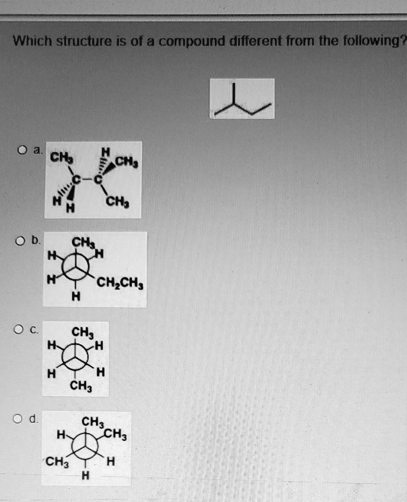 which slructure is of a compound different from the following chb h cib 8 h ch chs chch chs h h ...