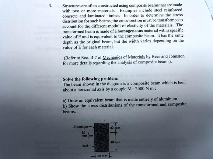 SOLVED: Structures are often constructed using composite beams that are made with two or more ...