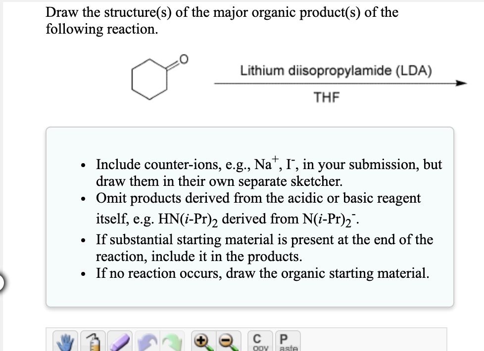 draw the structures of the major organic products of the following ...