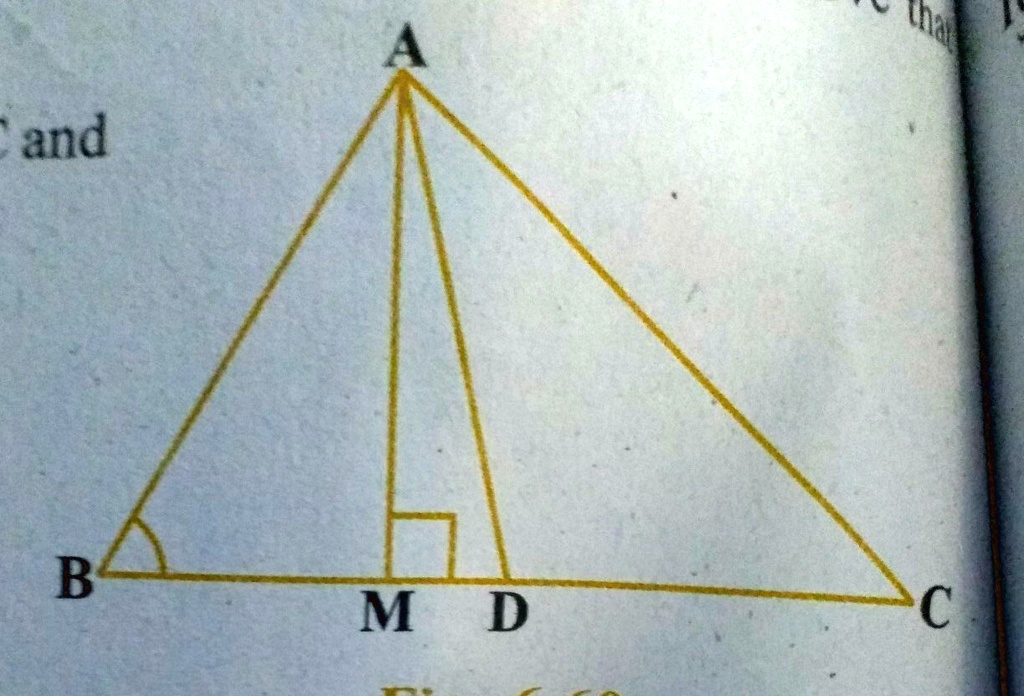 SOLVED: In Figure, AD is a median of a triangle ABC and AM is perpendicular to BC. Prove that ...