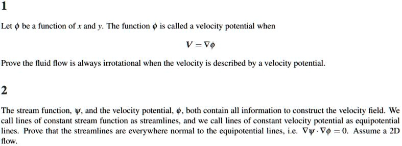 SOLVED: Fluid Mechanics. Please show detail work. Thanks. 1 Let be a function of x and y.The ...