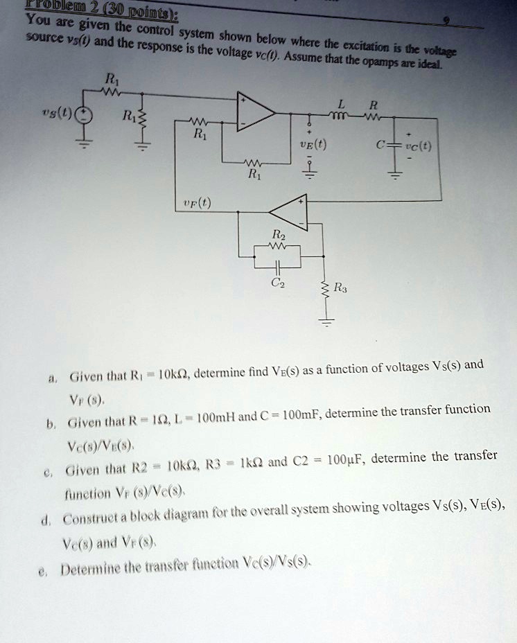 Problem 2 (30 points): You are given the control system shown below ...