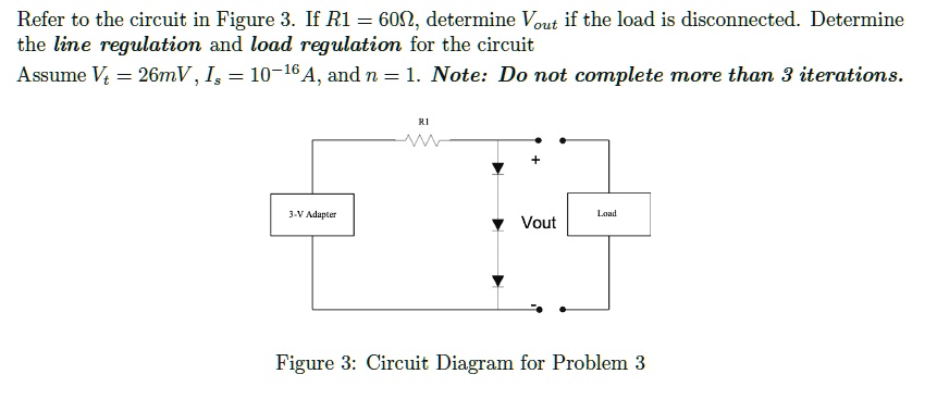 SOLVED: Refer to the circuit in Figure 3. If R1 = 60Î©, determine Vout if the load is ...
