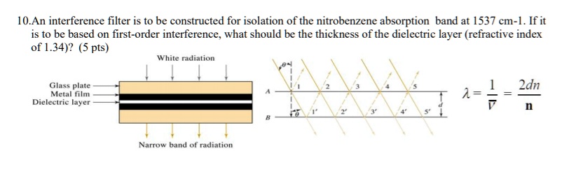 SOLVED: An interference filter is to be constructed for isolation of ...