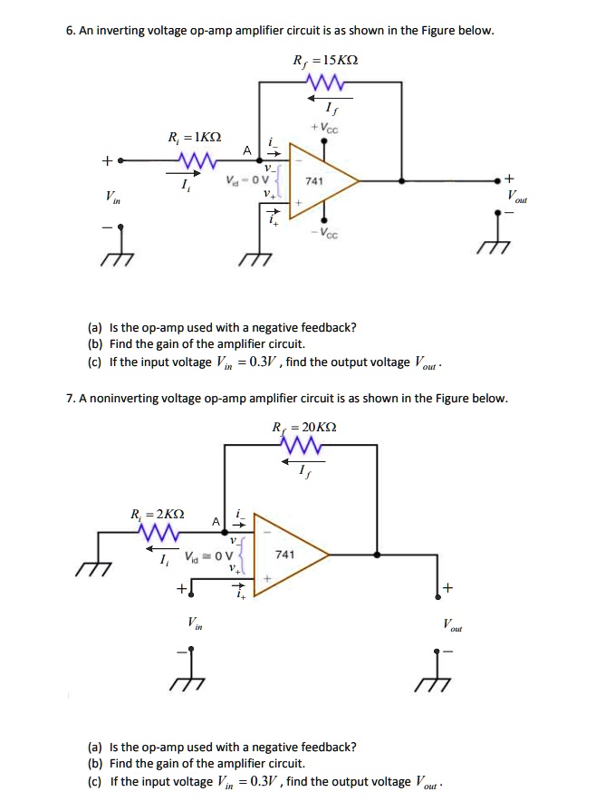 SOLVED: An inverting voltage op-amp amplifier circuit is as shown in the Figure below. R = 15K Î ...