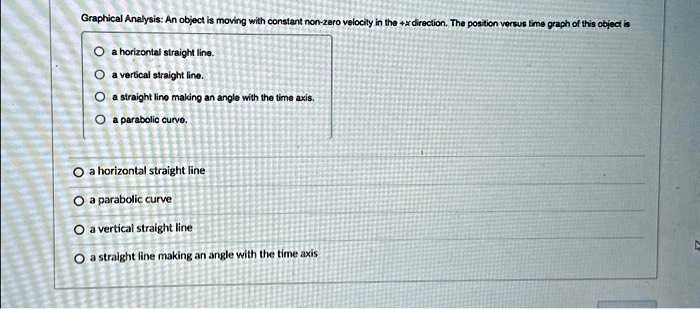 Graphical Analysis: An object is moving with constant non-zero velocity in the +x direction. The ...
