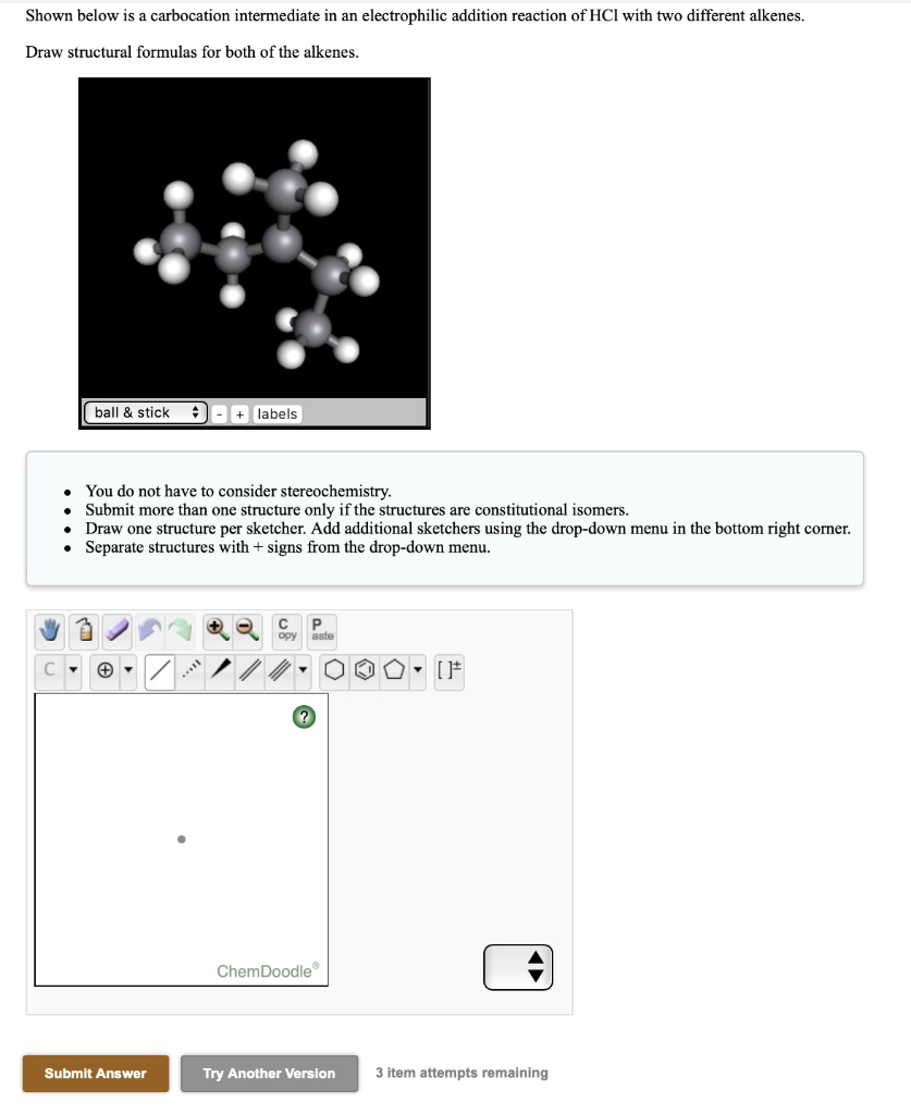 SOLVED:Shown below is carbocation intermediate in an ectrophilic ... SOLVED:Shown below is carbocation intermediate in an ectrophilic ...