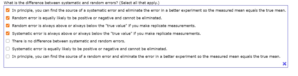 SOLVED:What the difference between systematic and random errors ...