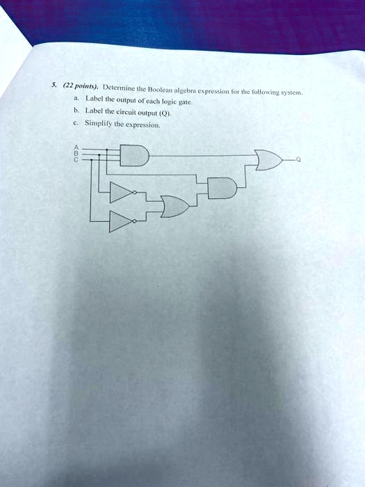 522 Ponsdetermine The Boolean Algebra Cxpression For The Following System Alabel The Output Of