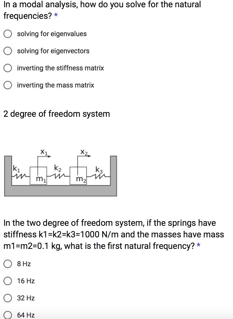 SOLVED: In a modal analysis, how do you solve for the natural ...