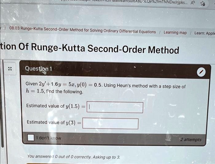 Video Solution 08 03 Runge Kutta Second Order Method For Solving Ordinary Differential