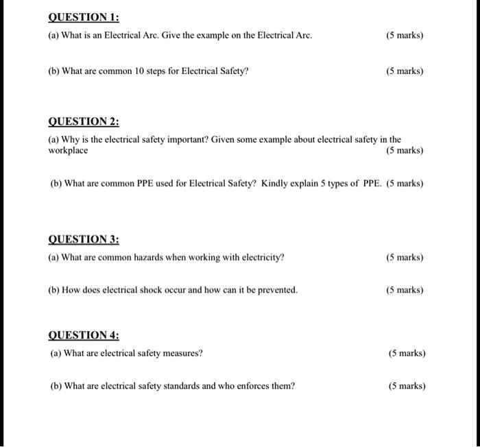 SOLVED: QUESTION 1: (a) What is an Electrical Arc? Give an example of ...