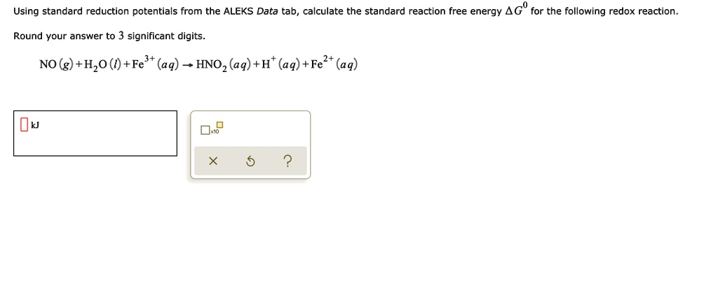 SOLVED: Using standard reduction potential from the ALEKS Data tab ...