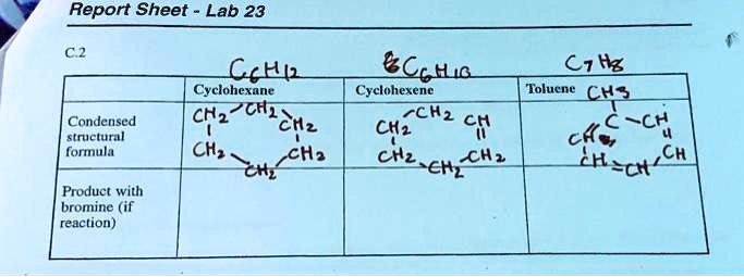 SOLVED: Texts: What is the product of cyclohexane, cyclohexene, and toluene with a bromine ...