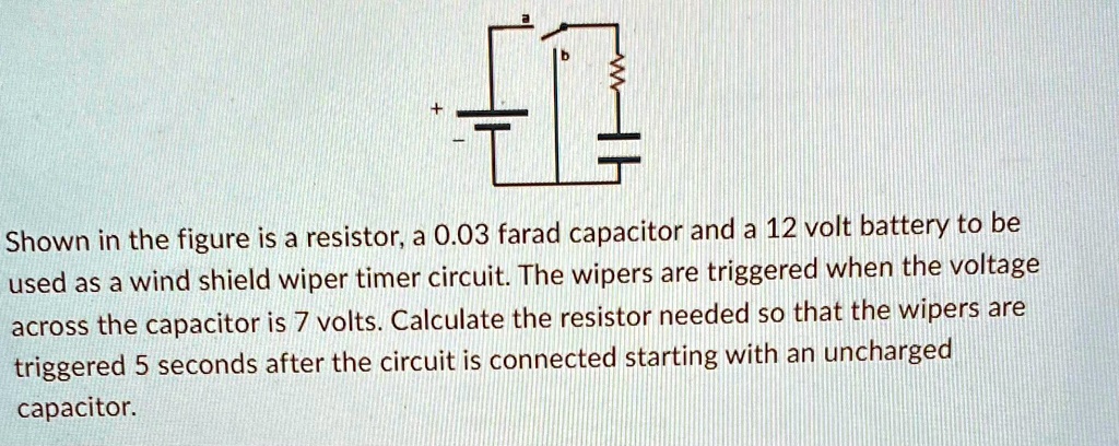 SOLVED: Shown in the figure is a resistor, a 0.03 farad capacitor, and ...