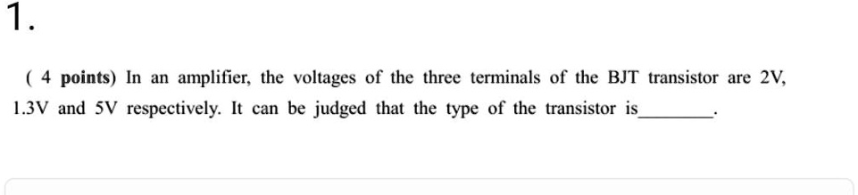 SOLVED: 4 points In an amplifier, the voltages of the three terminals ...