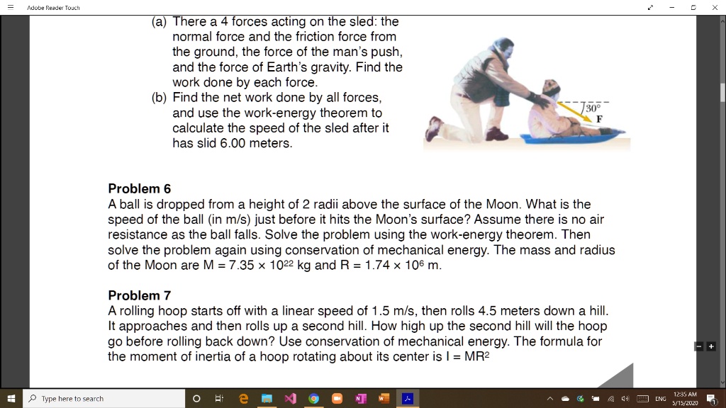 feau there a 4 forces acting on the sled the normal force and the ...